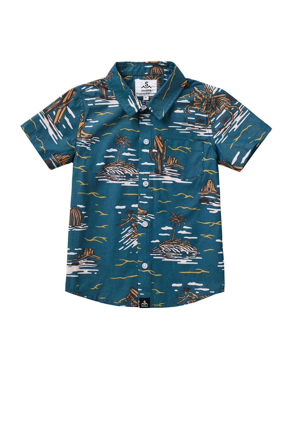 Surfing Cowboy Button Up Shirt / Youth / Bonanza Blue – SEAESTA SURF