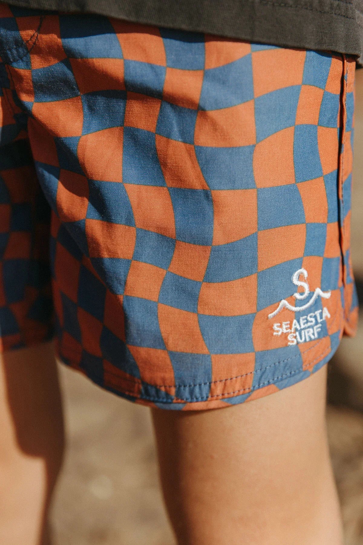 Seaesta Scallop Retro Flare Boardshort / Wavy Checks / Navy / Boardsho ...